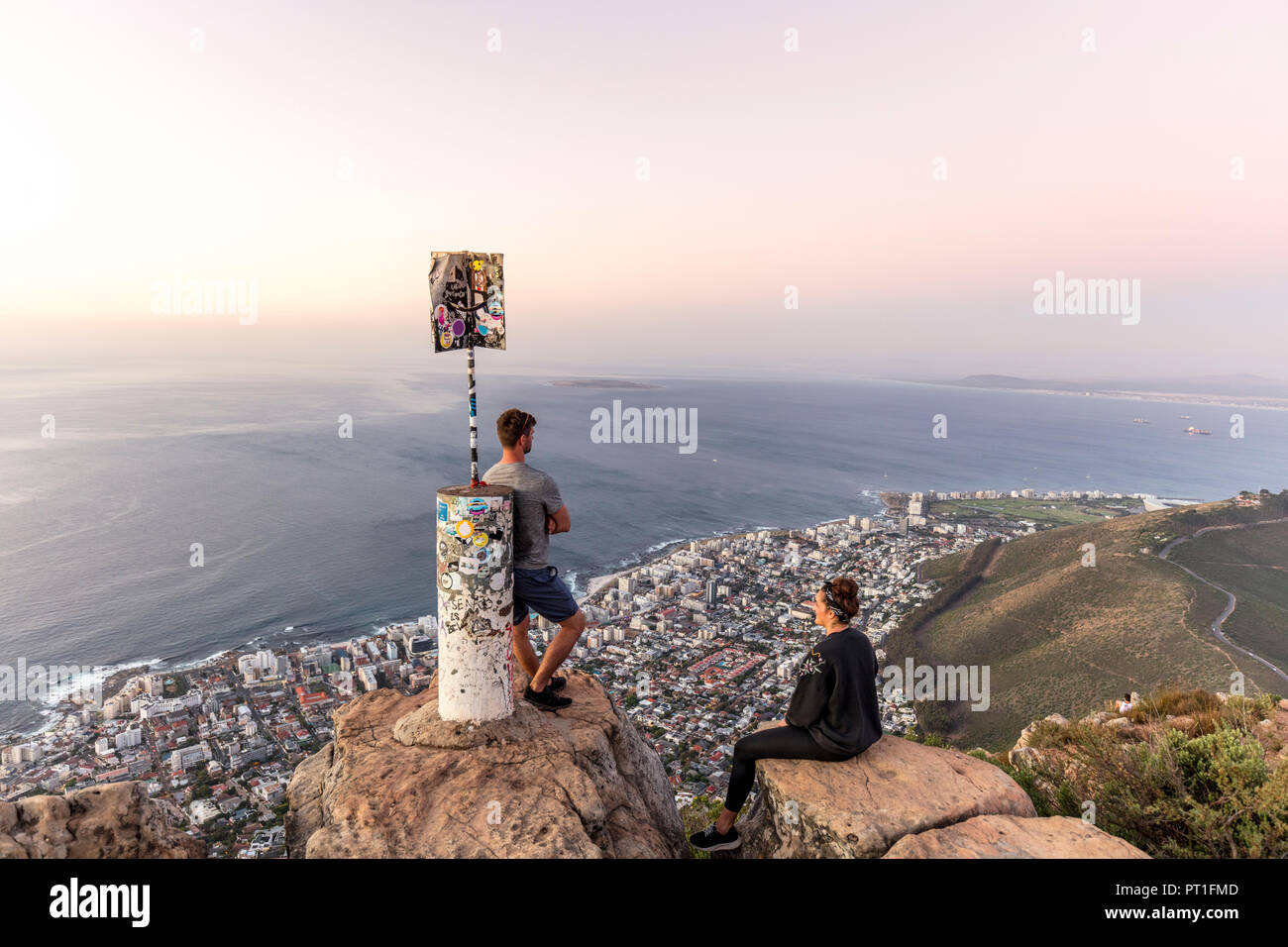 South Africa, Cape Town, Lions Head, Sea Point, couple enjoying the ...