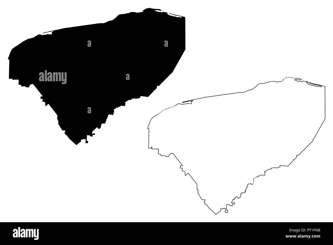 Yucatan (United Mexican States, Mexico, federal republic) map vector ...