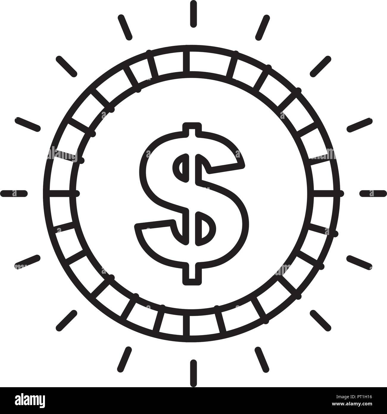 American dollar outline vector Black and White Stock Photos & Images ...