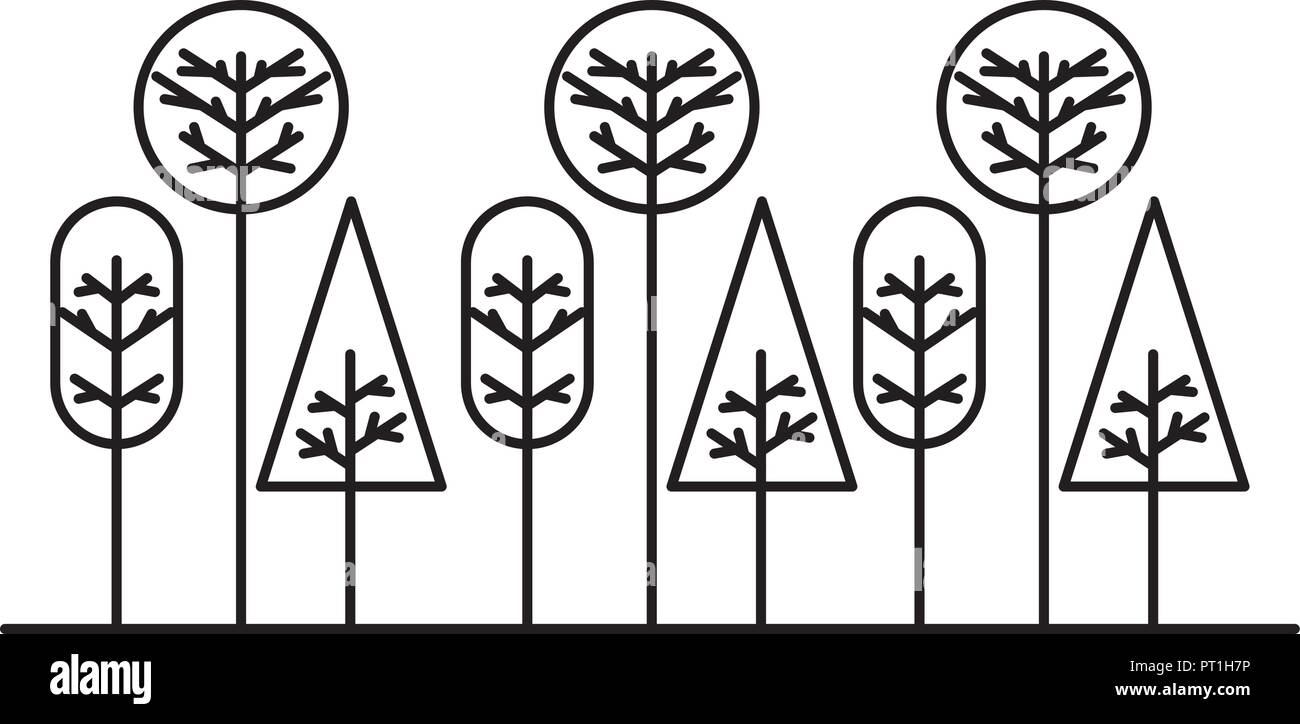 Geometric tree illustration Black and White Stock Photos & Images - Alamy