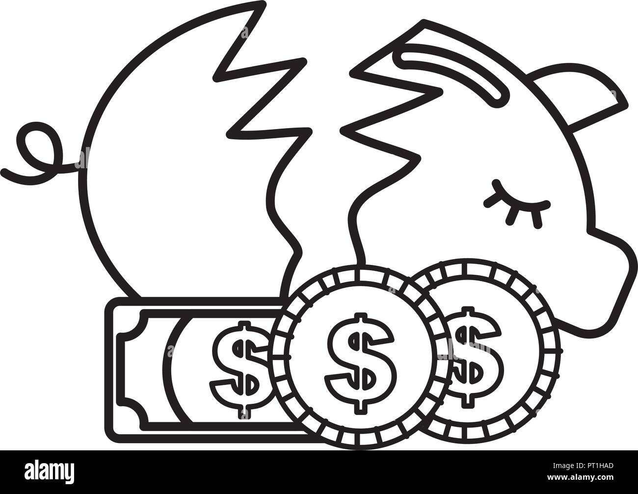 Coins banknotes Stock Vector Images - Alamy