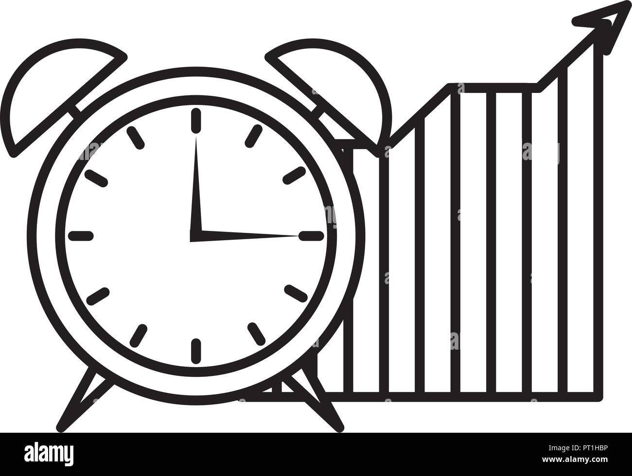business statistics chart and clock alarm Stock Vector Image & Art - Alamy