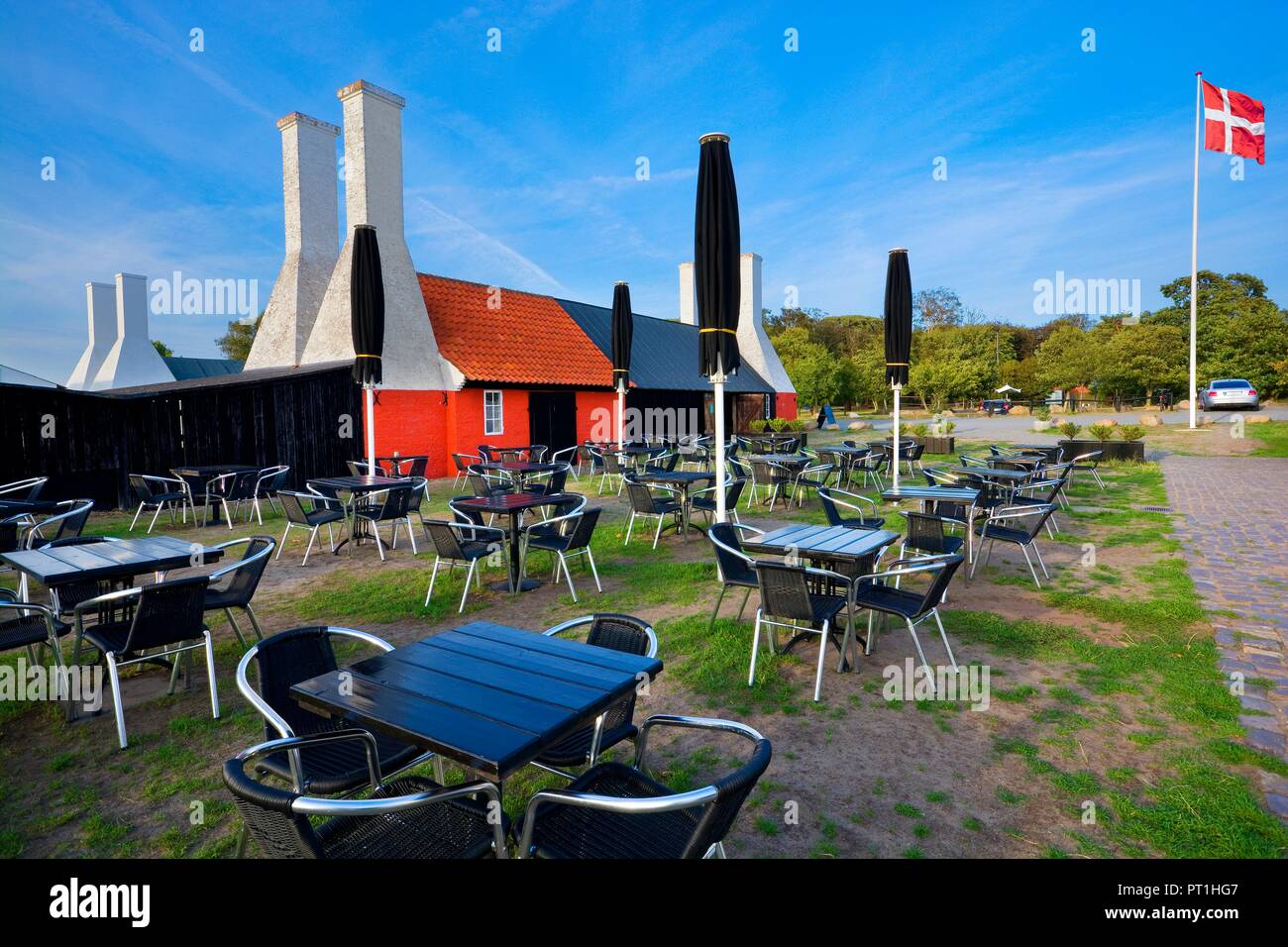 Old traditional smokehouses with characteristic chimneys in Hasle ...