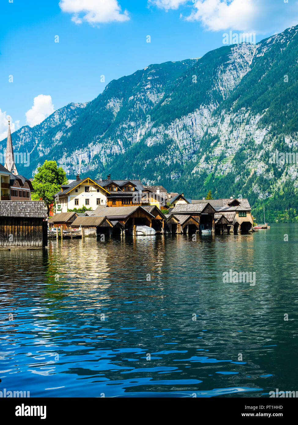 Austria, Salzkammergut, Lake Hallstatt with Hallstadt Stock Photo - Alamy
