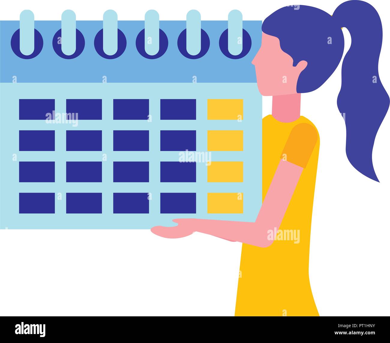 woman holding calendar reminder planning Stock Vector Image & Art - Alamy