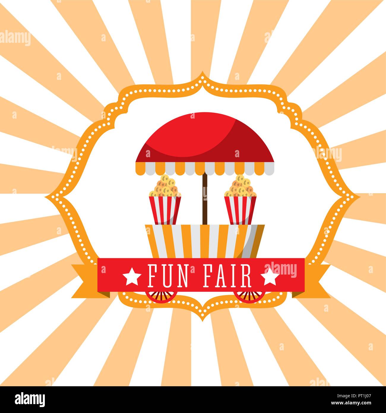 booth popcorn food fun fair retro label Stock Vector Image & Art - Alamy