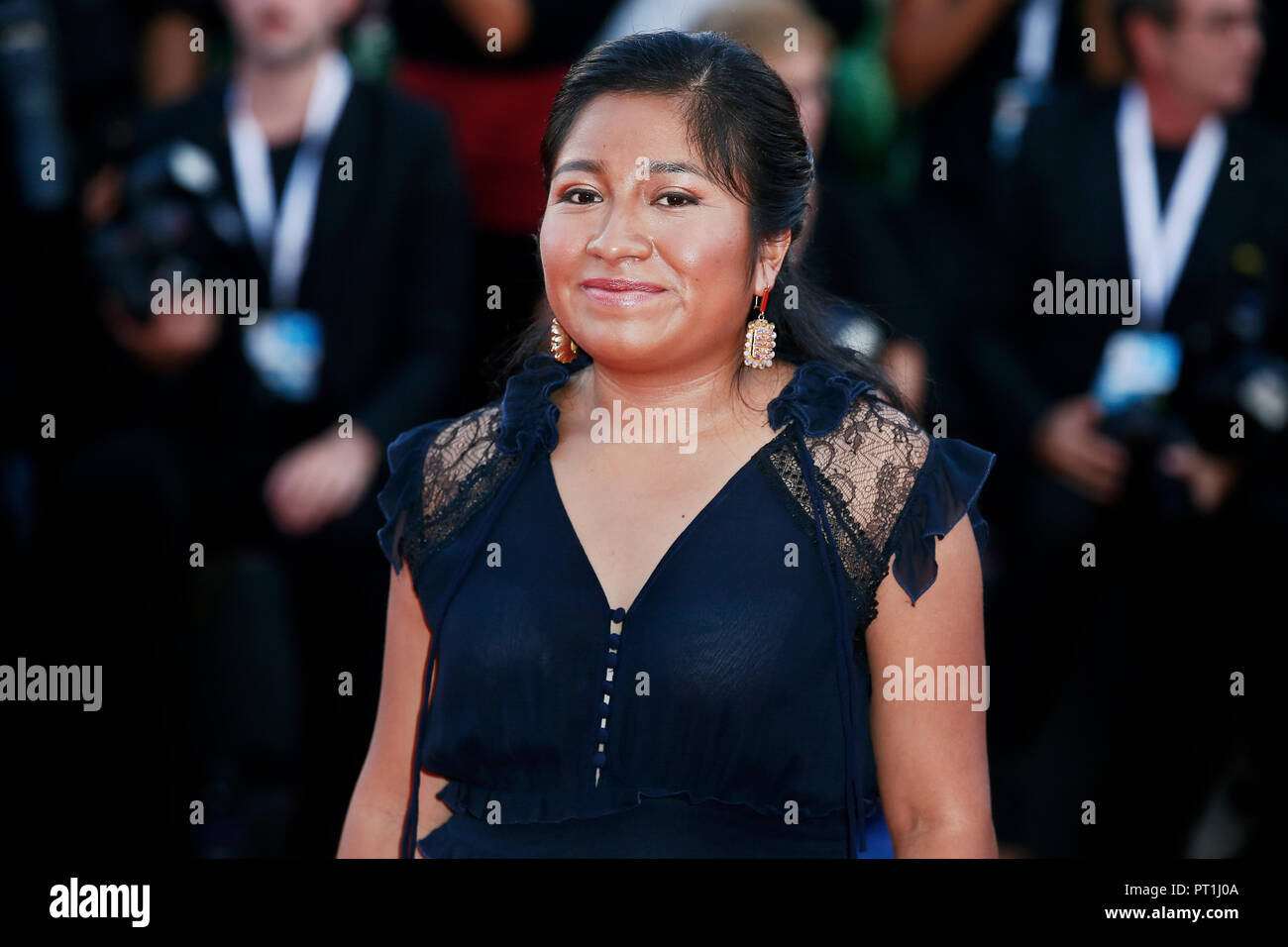 VENICE, ITALY - AUGUST 30: Nancy Garcia walks the red carpet of the ...
