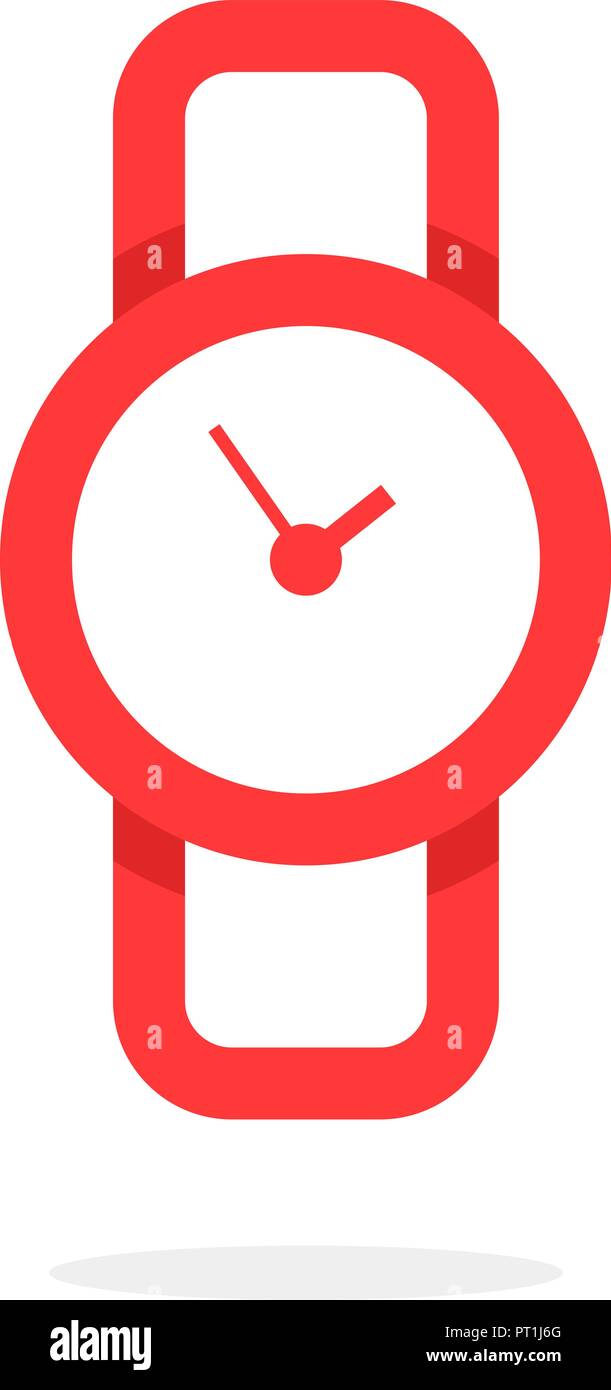 red linear wristwatch icon Stock Vector Image & Art - Alamy
