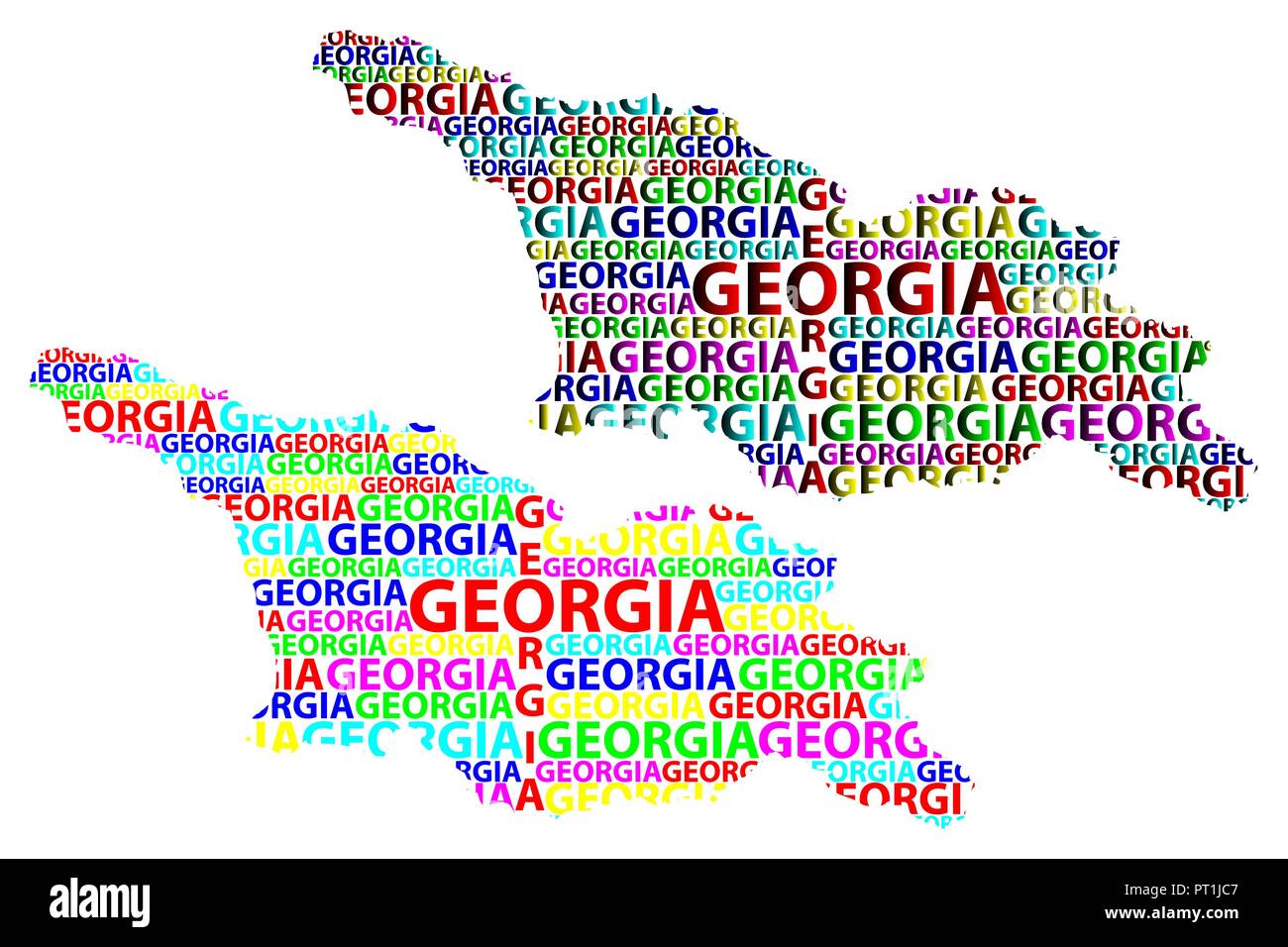 Sketch Georgia (country) letter text map, Georgia - in the shape of the ...