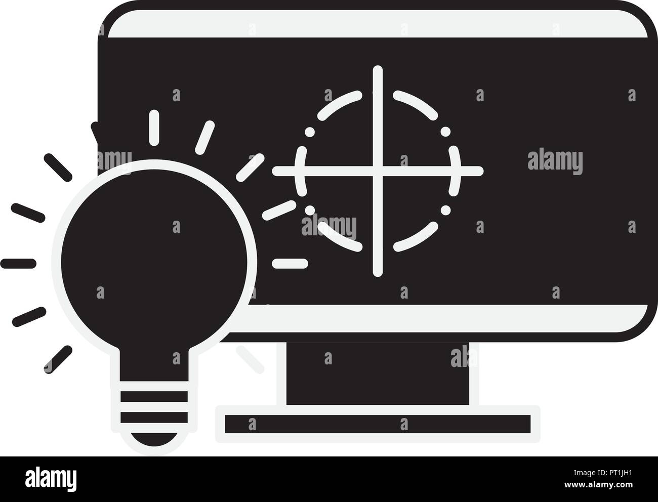 graphic design computer bulb idea creativity Stock Vector Image & Art ...