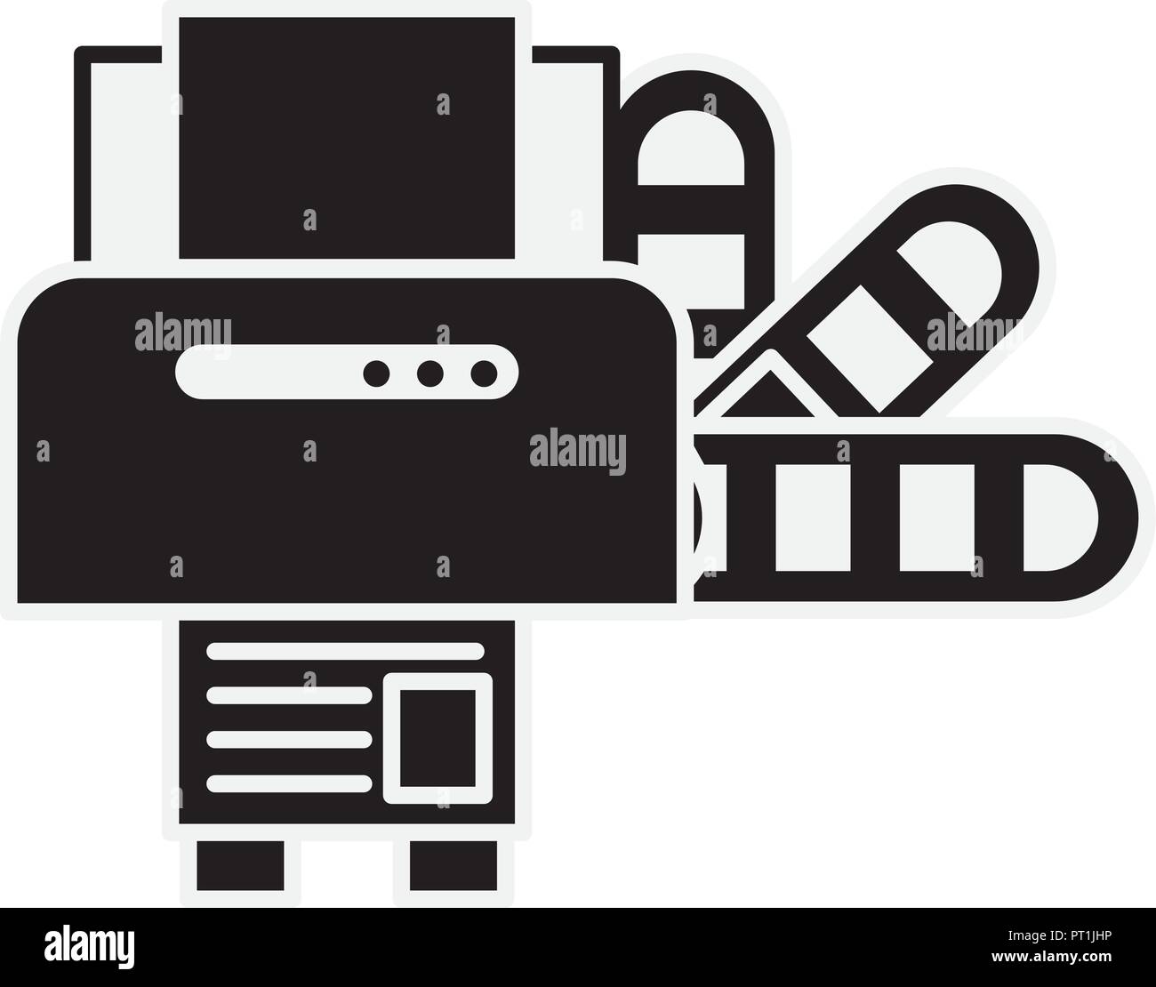 graphic design printer machine and color tone Stock Vector Image & Art ...