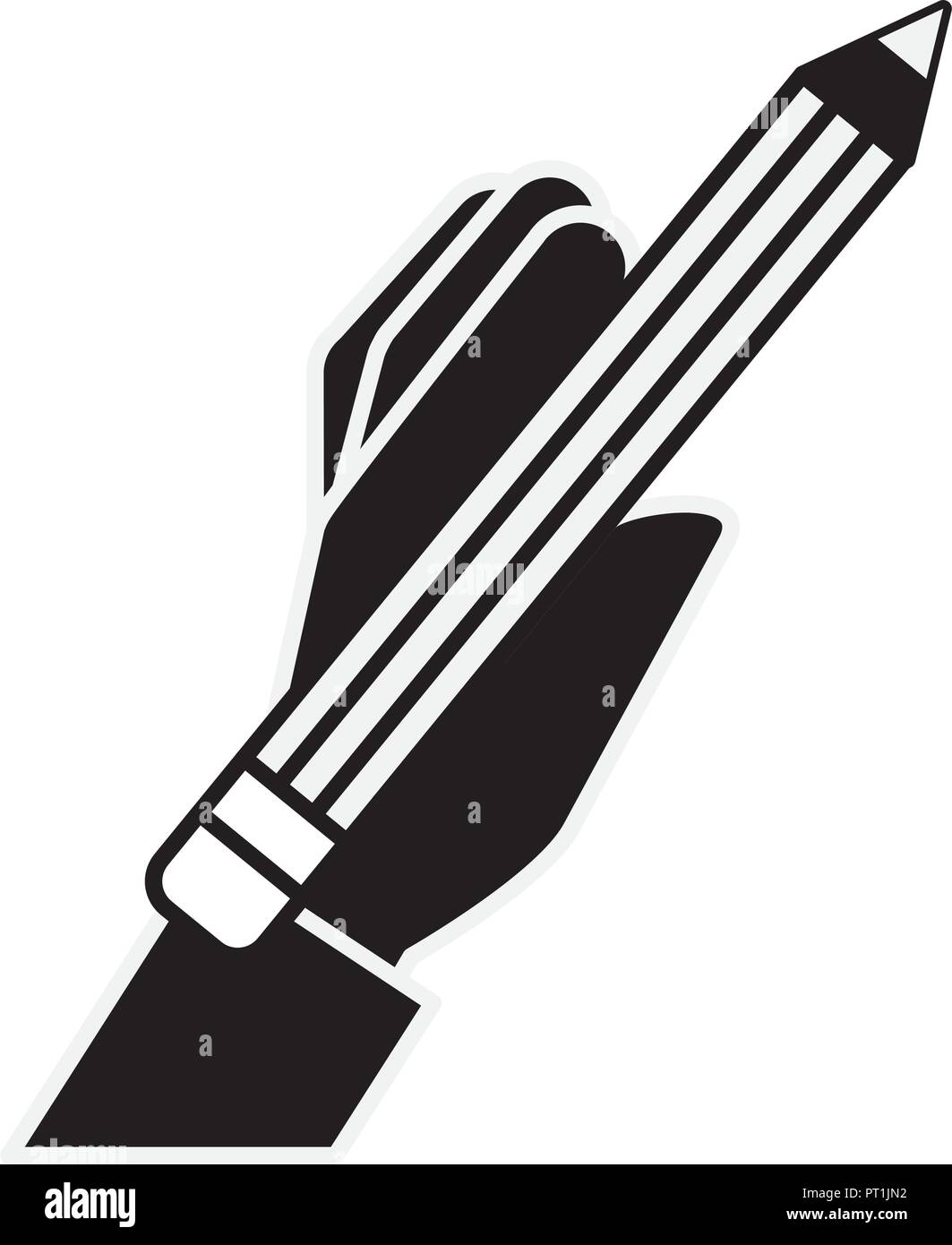 graphic design hand holding pencil Stock Vector Image & Art - Alamy