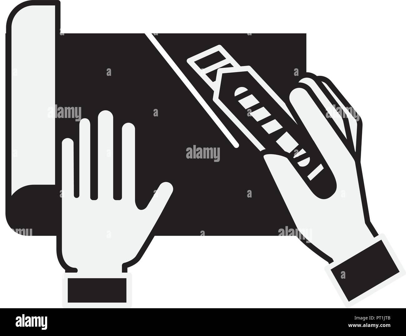 graphic designer hands cutting a paper Stock Vector Image & Art - Alamy