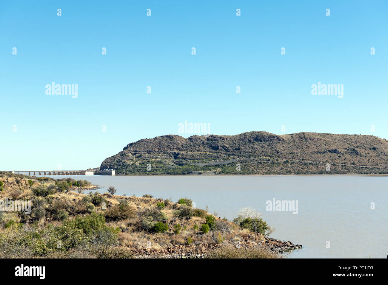 The Vanderkloof Dam in the Orange River (Gariep River) as seen from ...