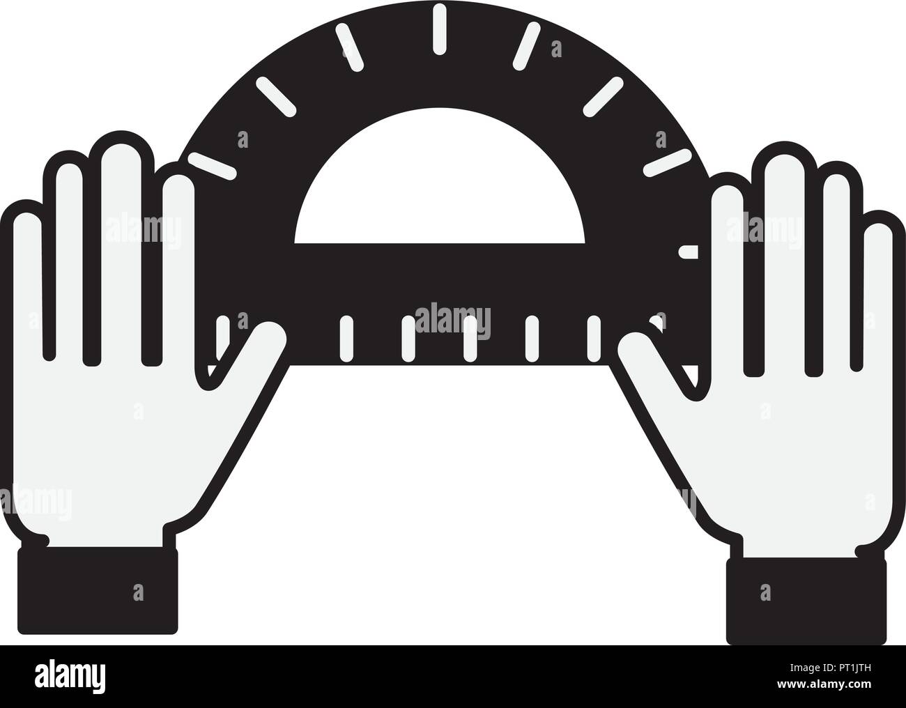 graphic designer hands with protractor tool Stock Vector Image & Art ...