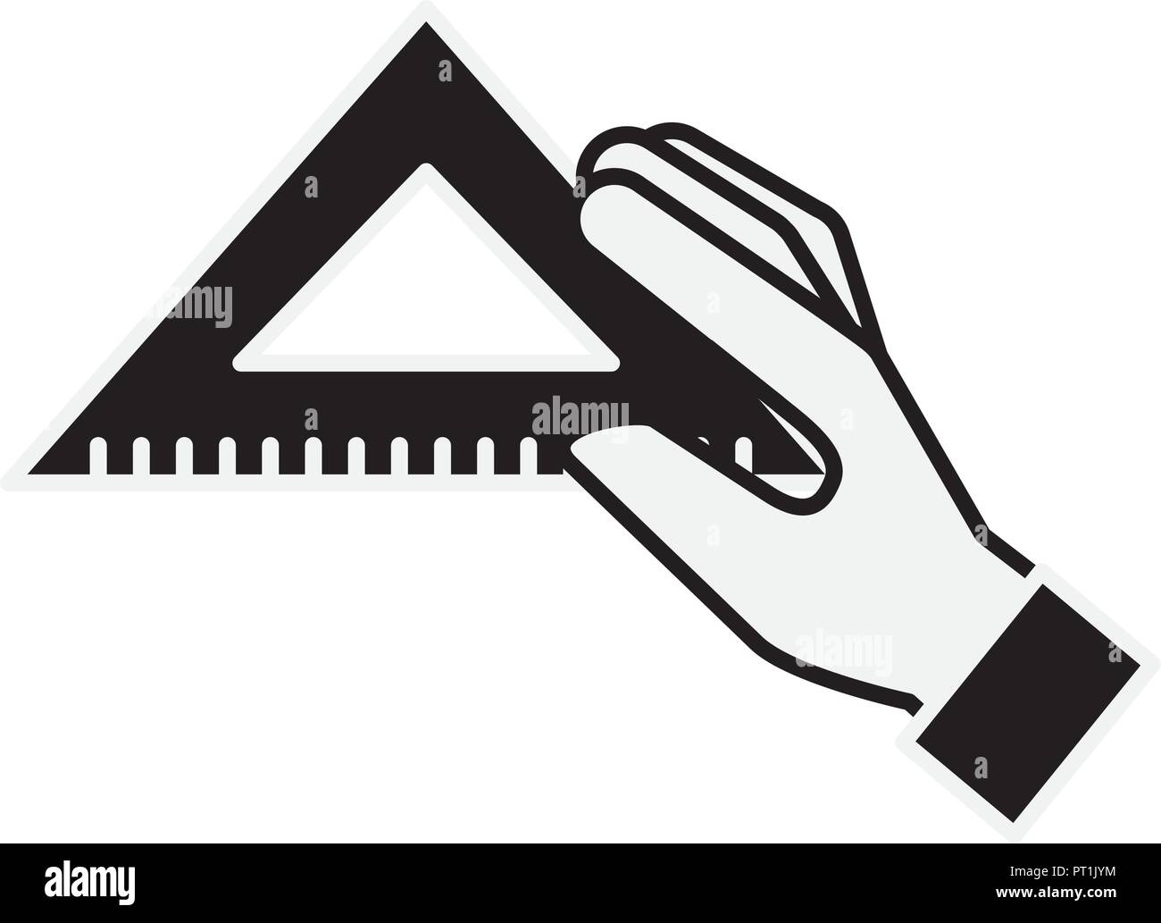 hand holding triangle ruler supply Stock Vector Image & Art - Alamy