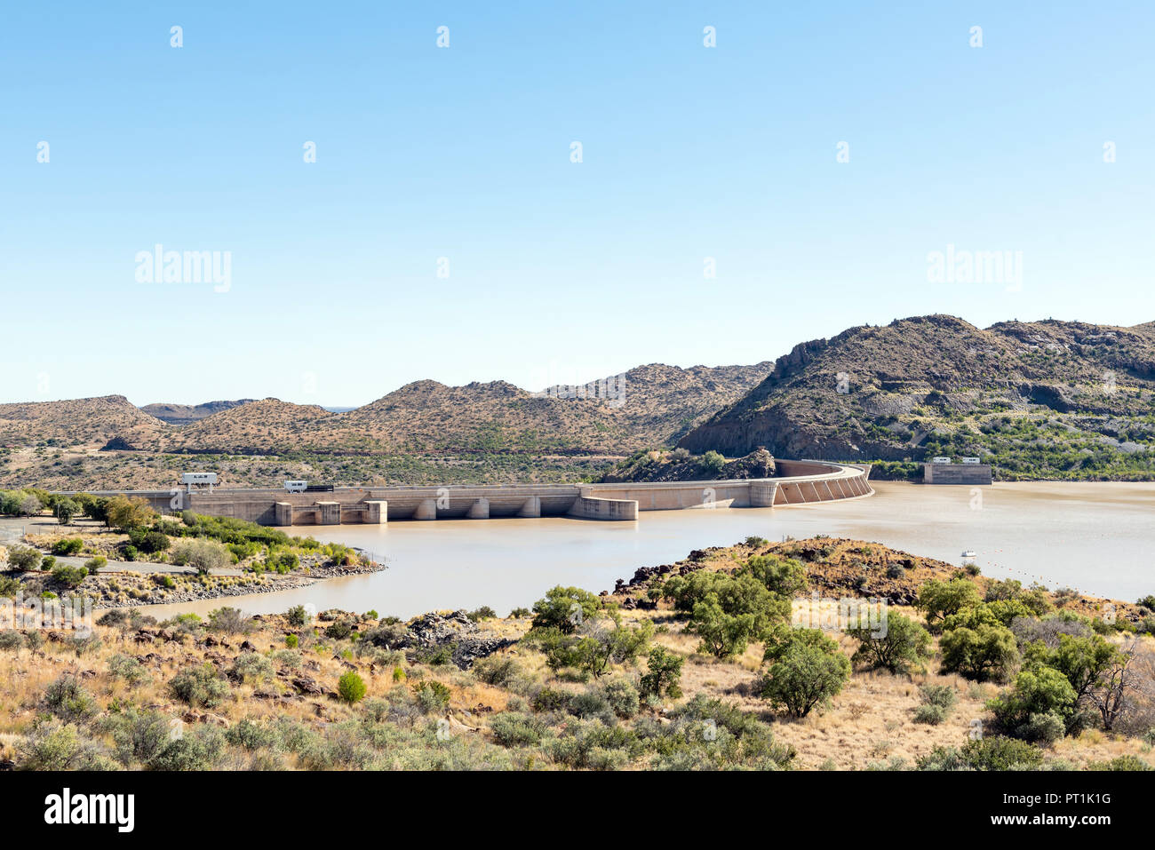 The Vanderkloof Dam in the Orange River (Gariep River) as seen from ...