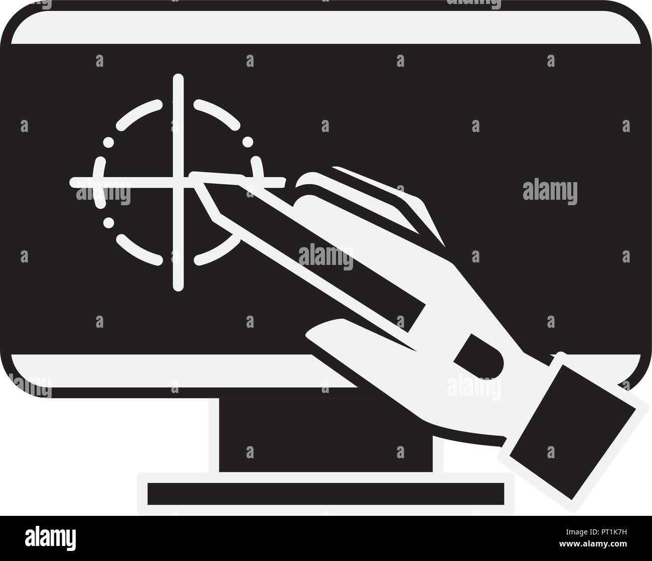 hand holding digital pen computer graphic design Stock Vector Image ...