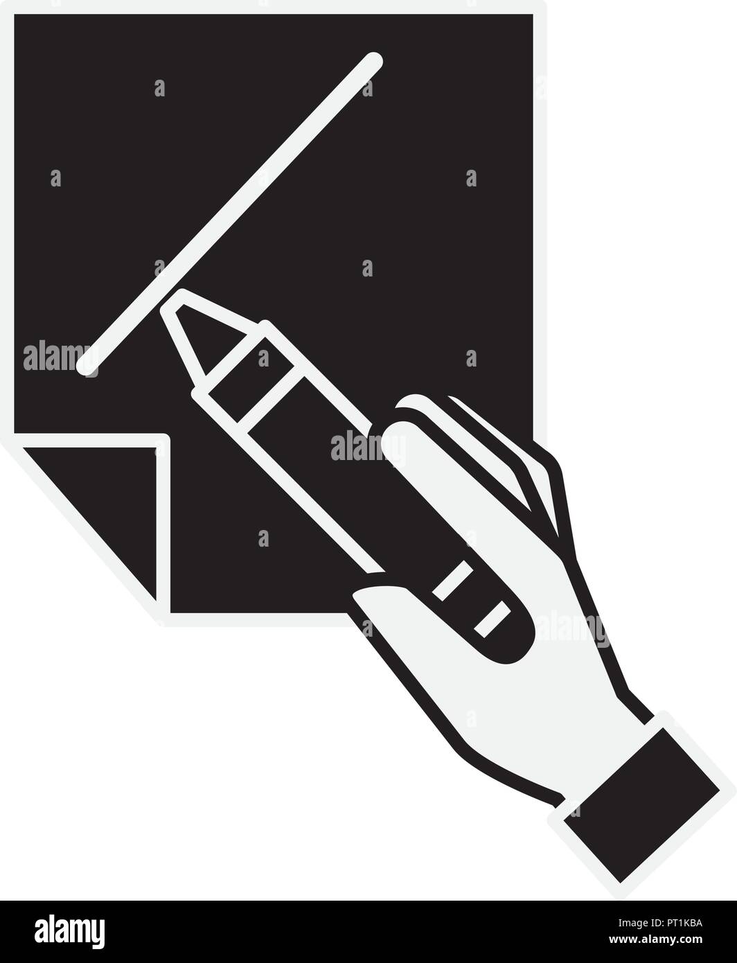 Artist holding paper Stock Vector Images - Alamy