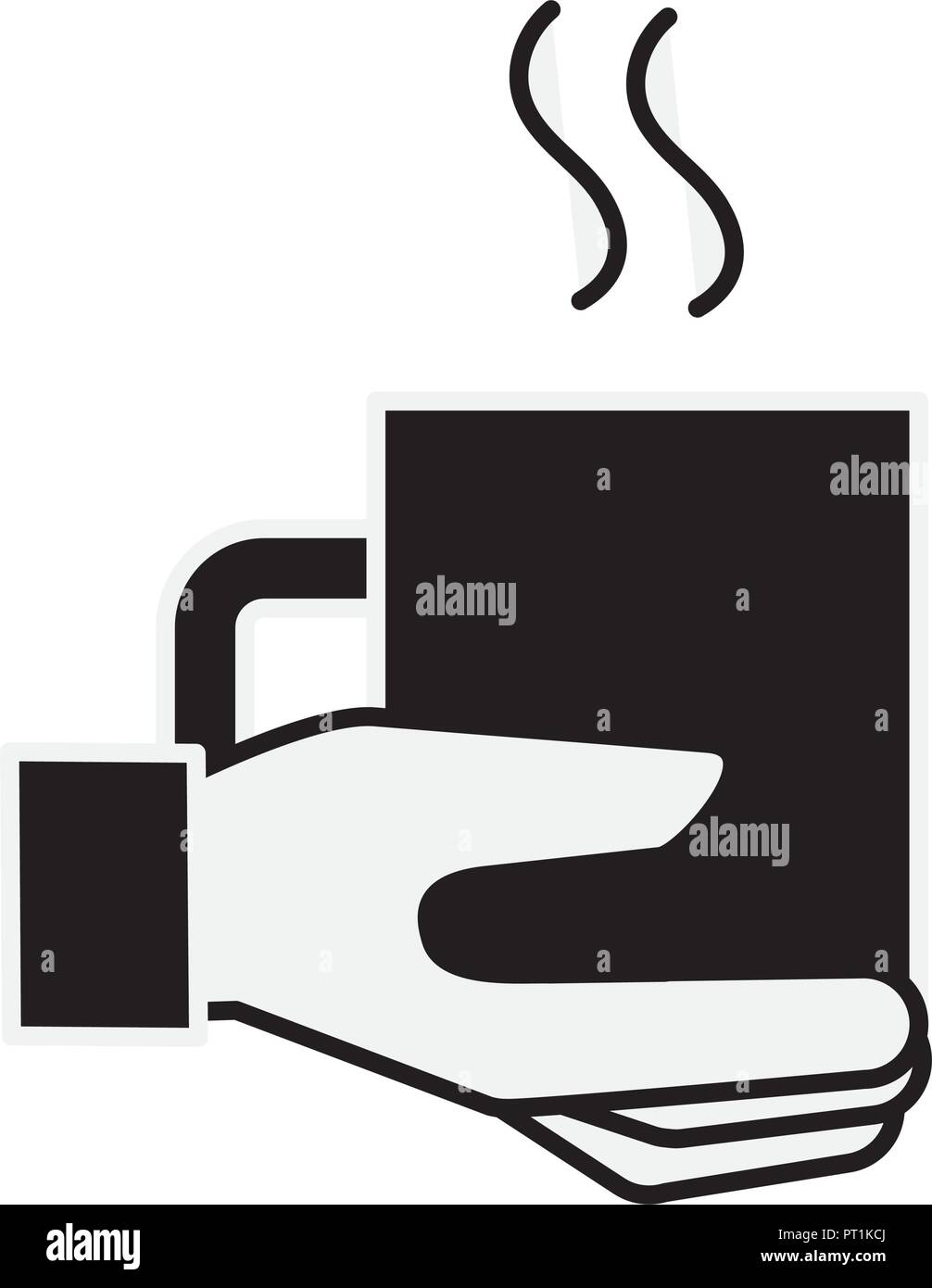 Holding coffee cup disposable Stock Vector Images - Alamy