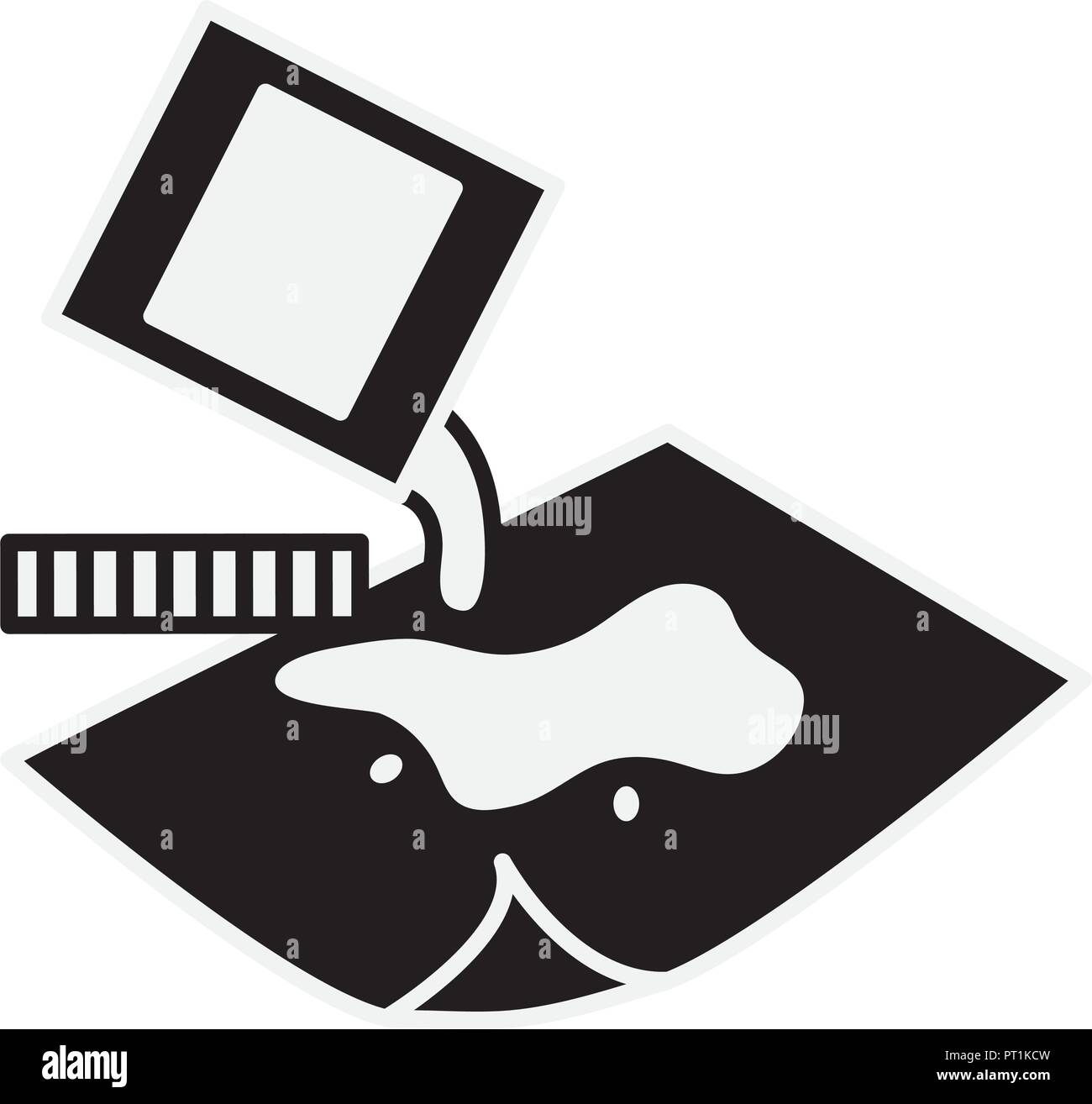 artistic color container pouring paint paper Stock Vector Image & Art ...