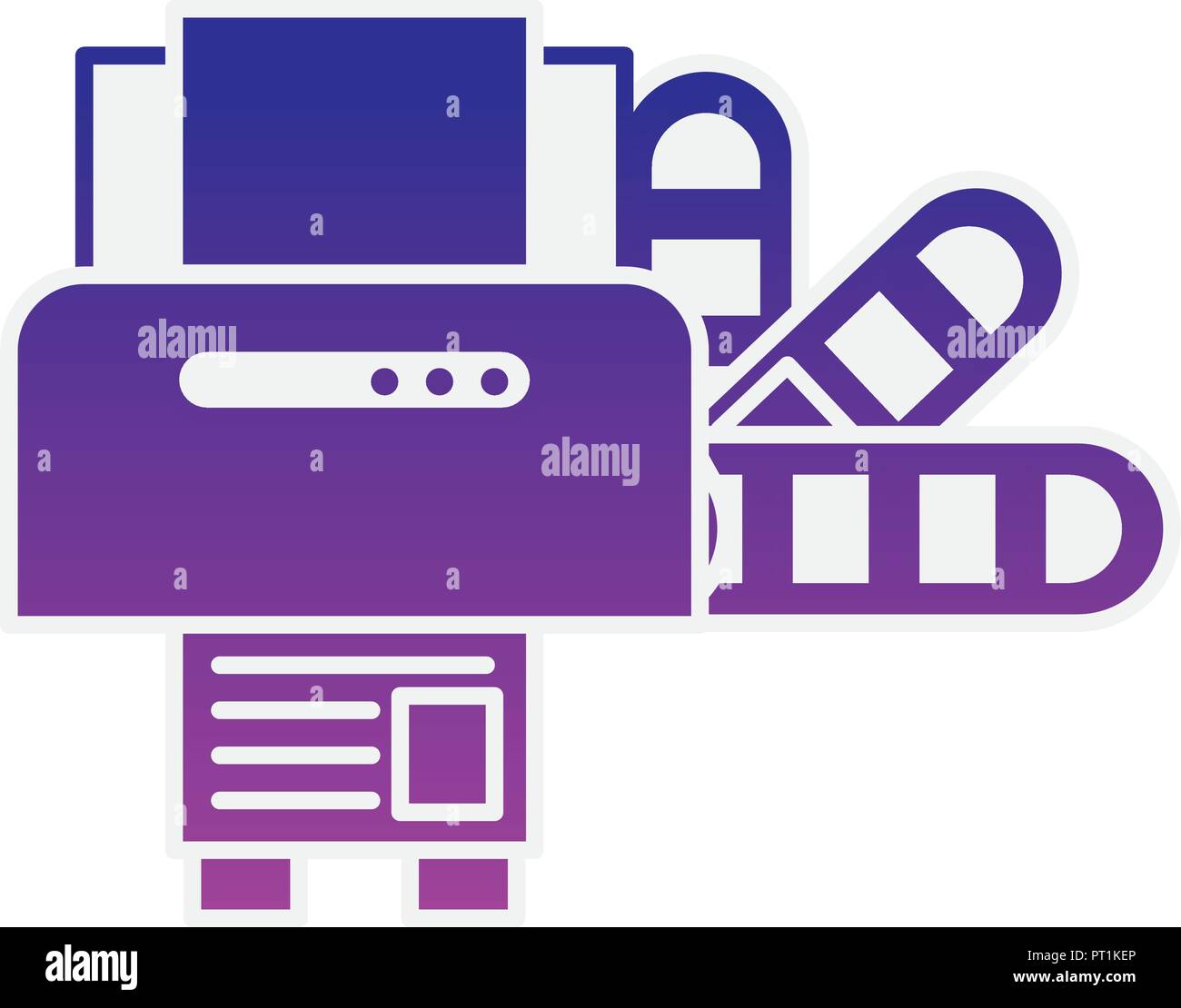 graphic design printer machine and color tone Stock Vector Image & Art ...