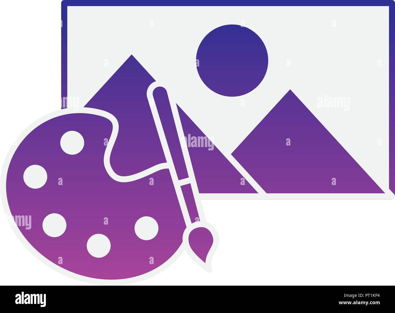 graphic design palette color brush and picture Stock Vector Image & Art ...
