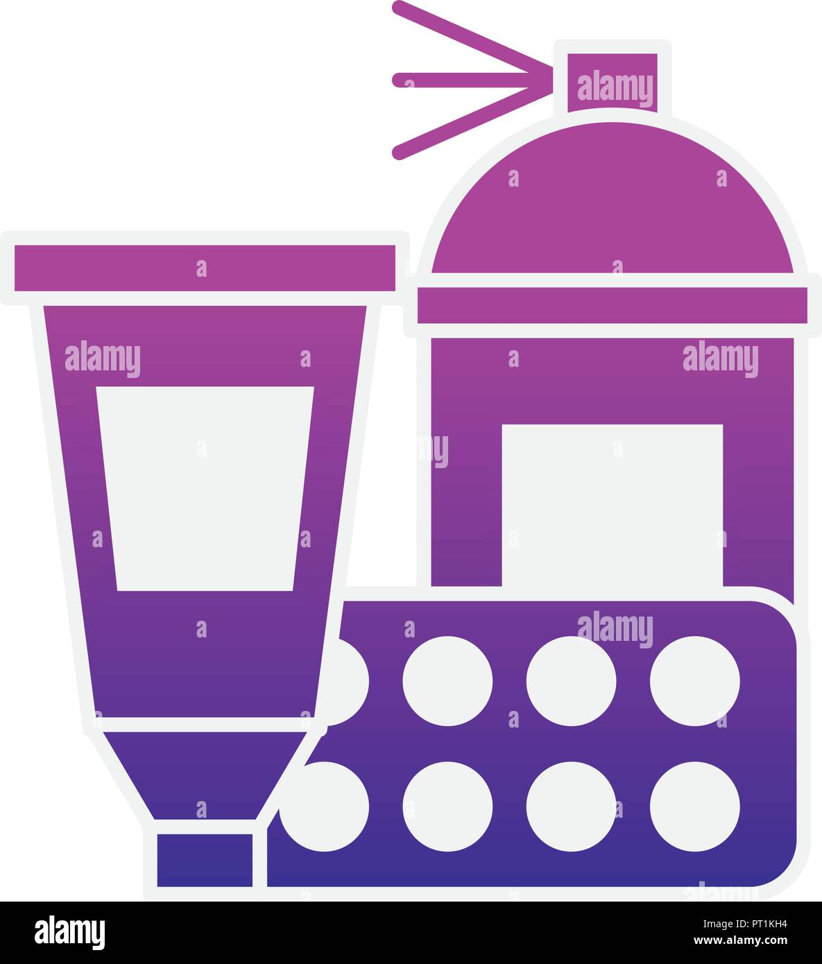 graphic design spray color tool tube and palette Stock Vector Image ...