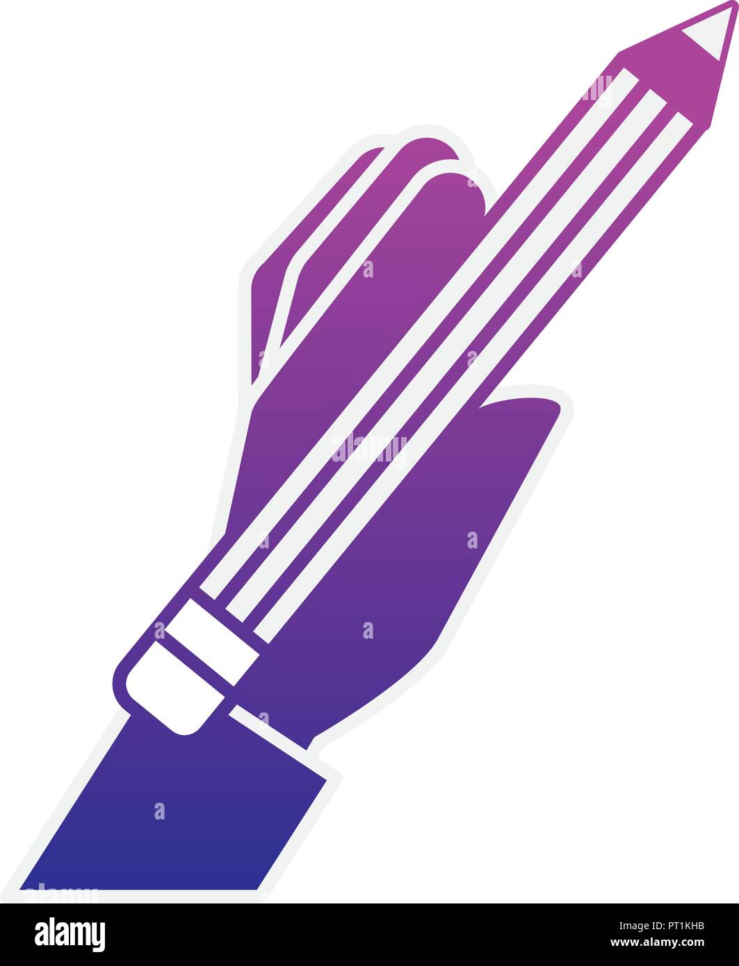 graphic design hand holding pencil Stock Vector Image & Art - Alamy