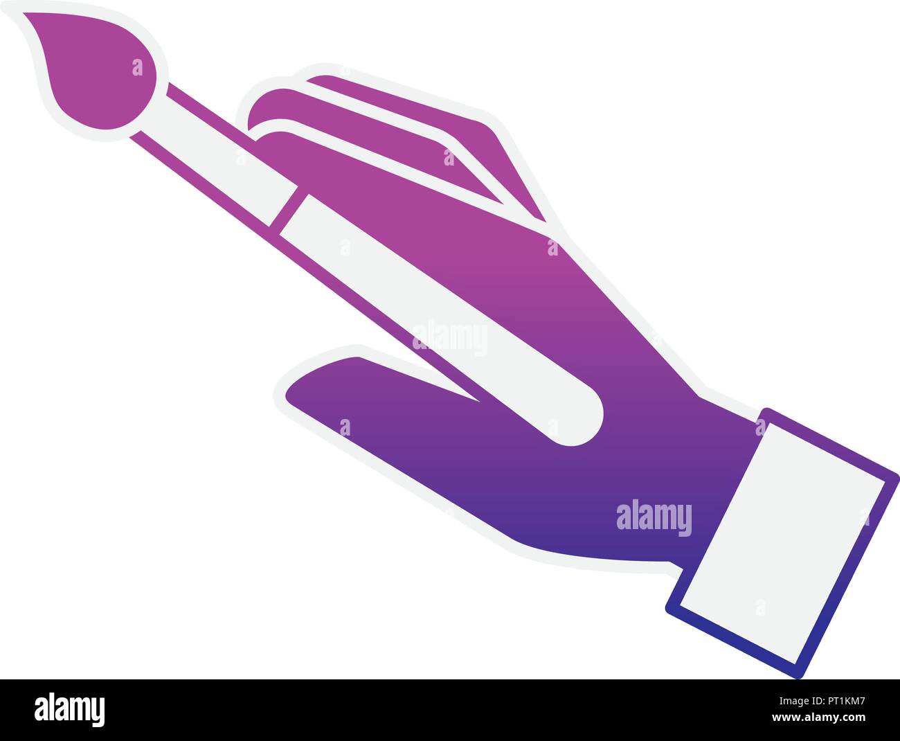 graphic designer hand with paint brush tool Stock Vector Image & Art ...