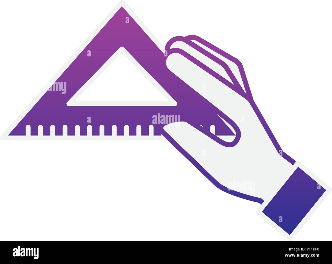 hand holding triangle ruler supply Stock Vector Image & Art - Alamy