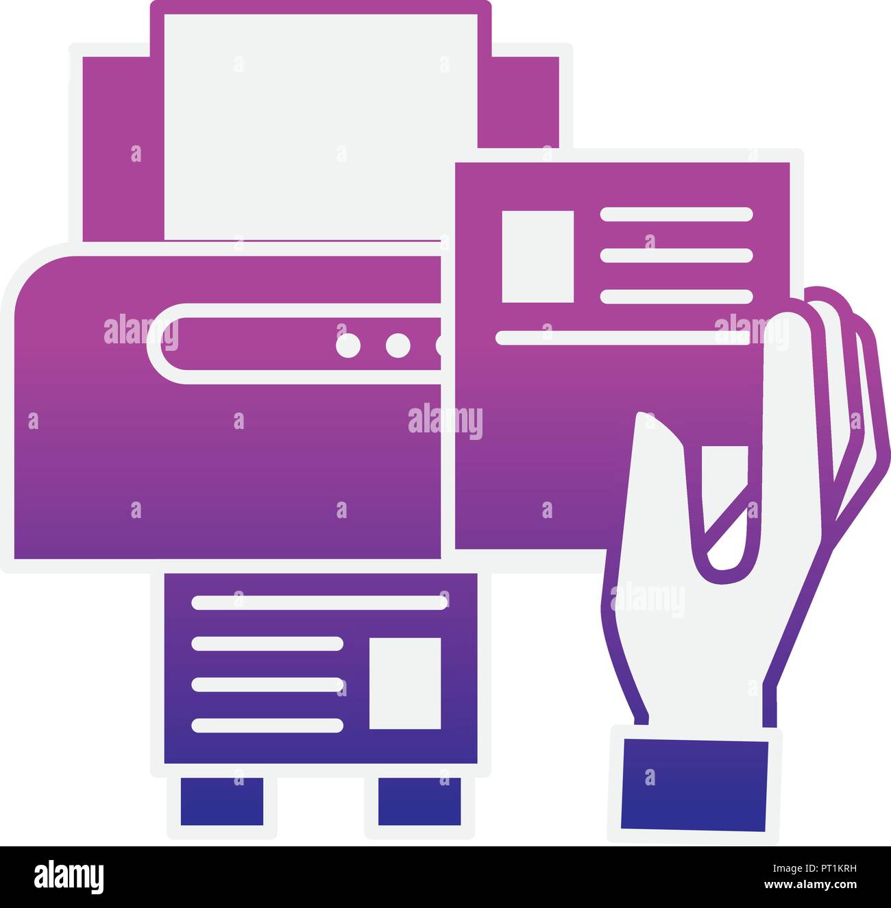 hand holding paper copy printer machine Stock Vector Image & Art - Alamy