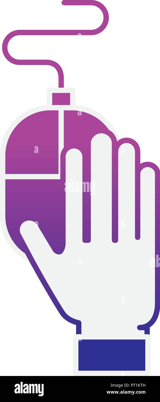 Hand holding computer mouse Stock Vector Images - Alamy