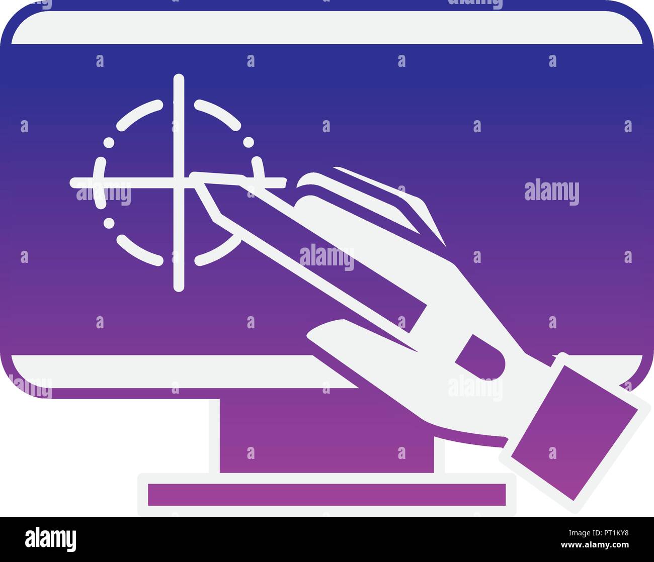 hand holding digital pen computer graphic design Stock Vector Image ...