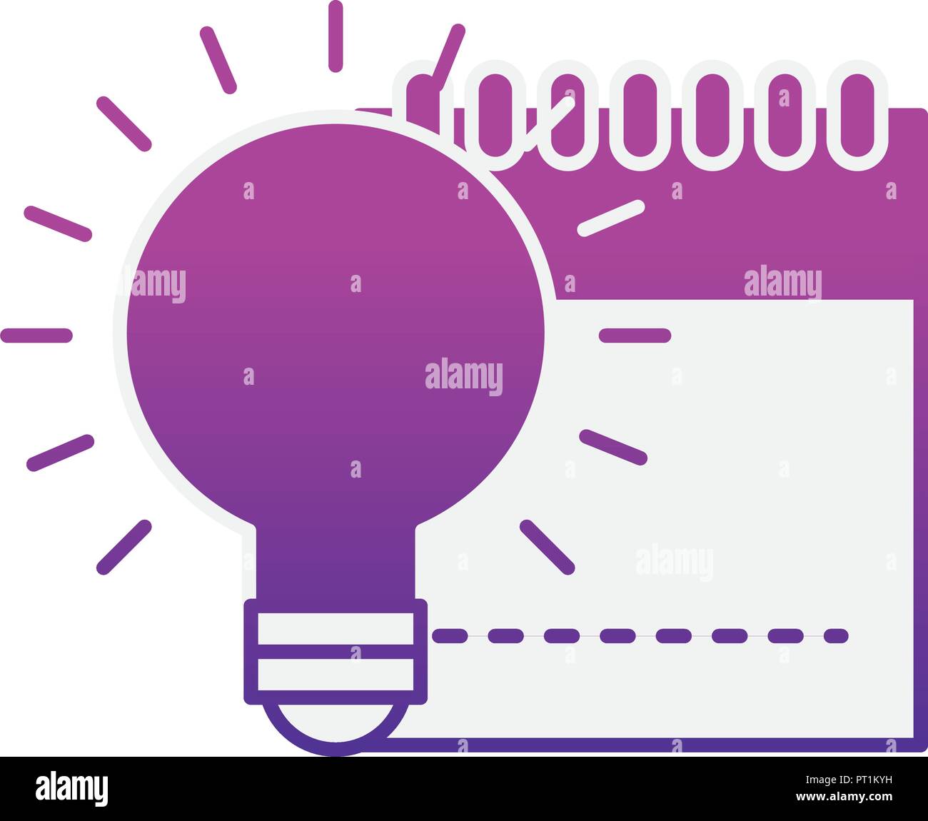 graphic design notepad and bulb idea creativity Stock Vector Image ...