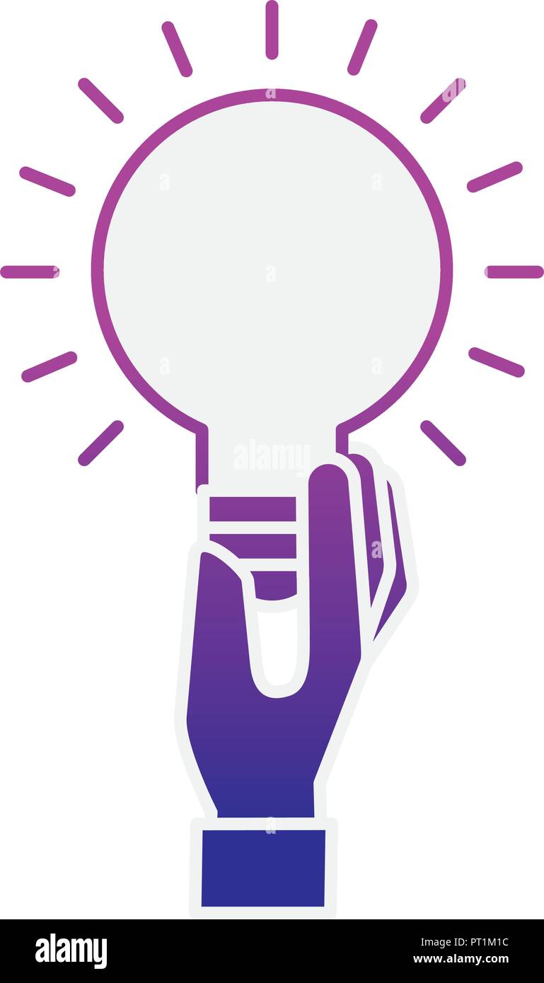 hand holding bulb idea creativity symbol Stock Vector Image & Art - Alamy