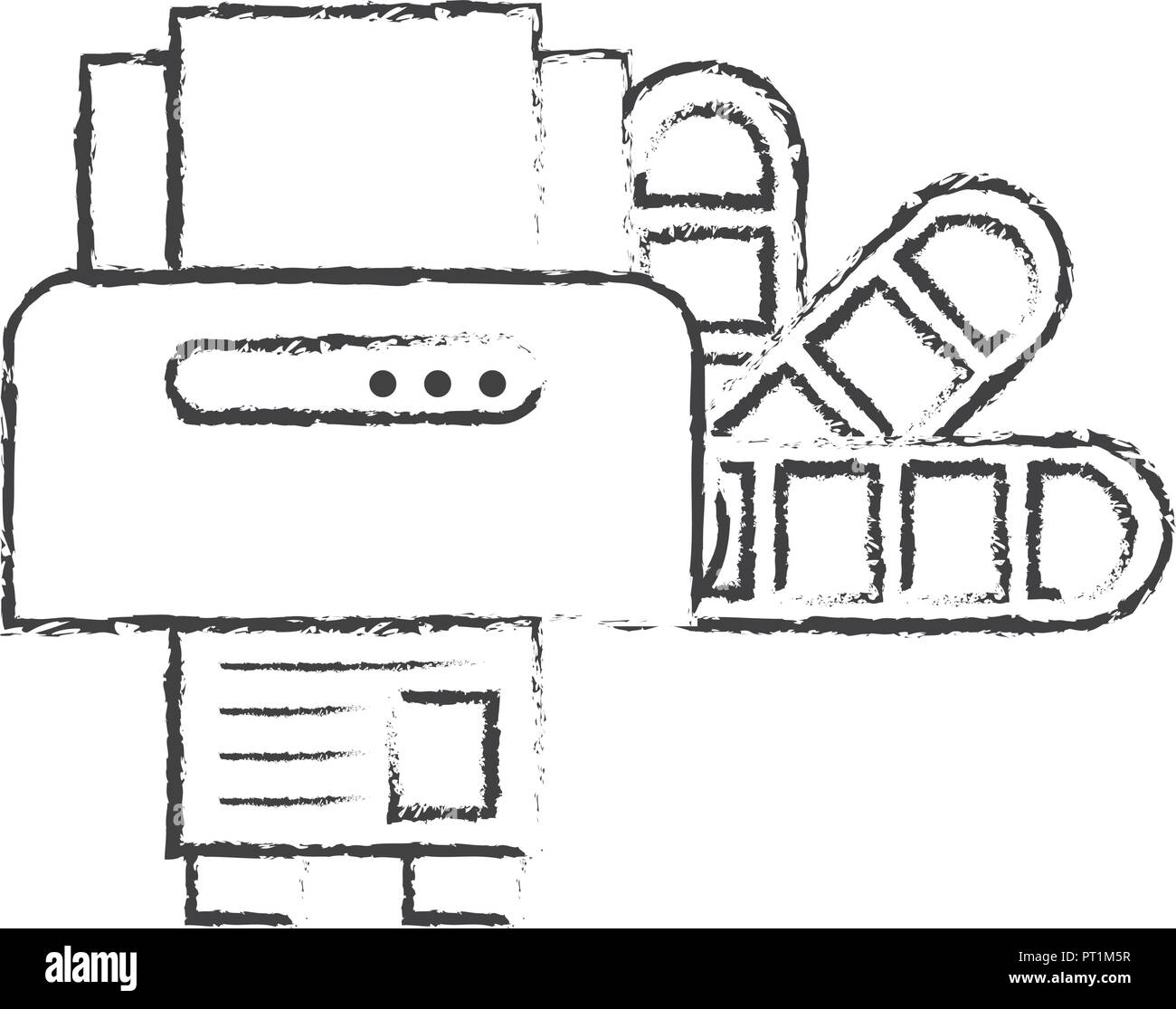 graphic design printer machine and color tone Stock Vector Image & Art ...