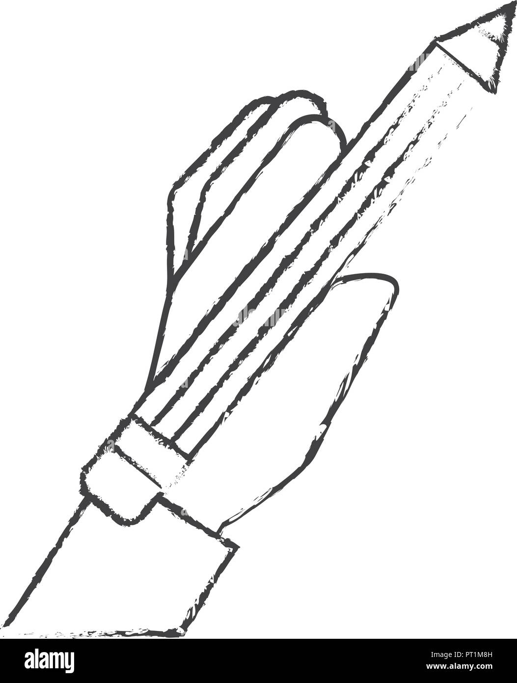 graphic design hand holding pencil Stock Vector Image & Art - Alamy