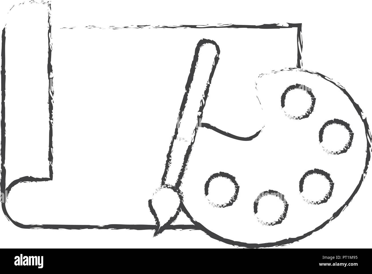 graphic design palette color brush and paper Stock Vector Image & Art ...