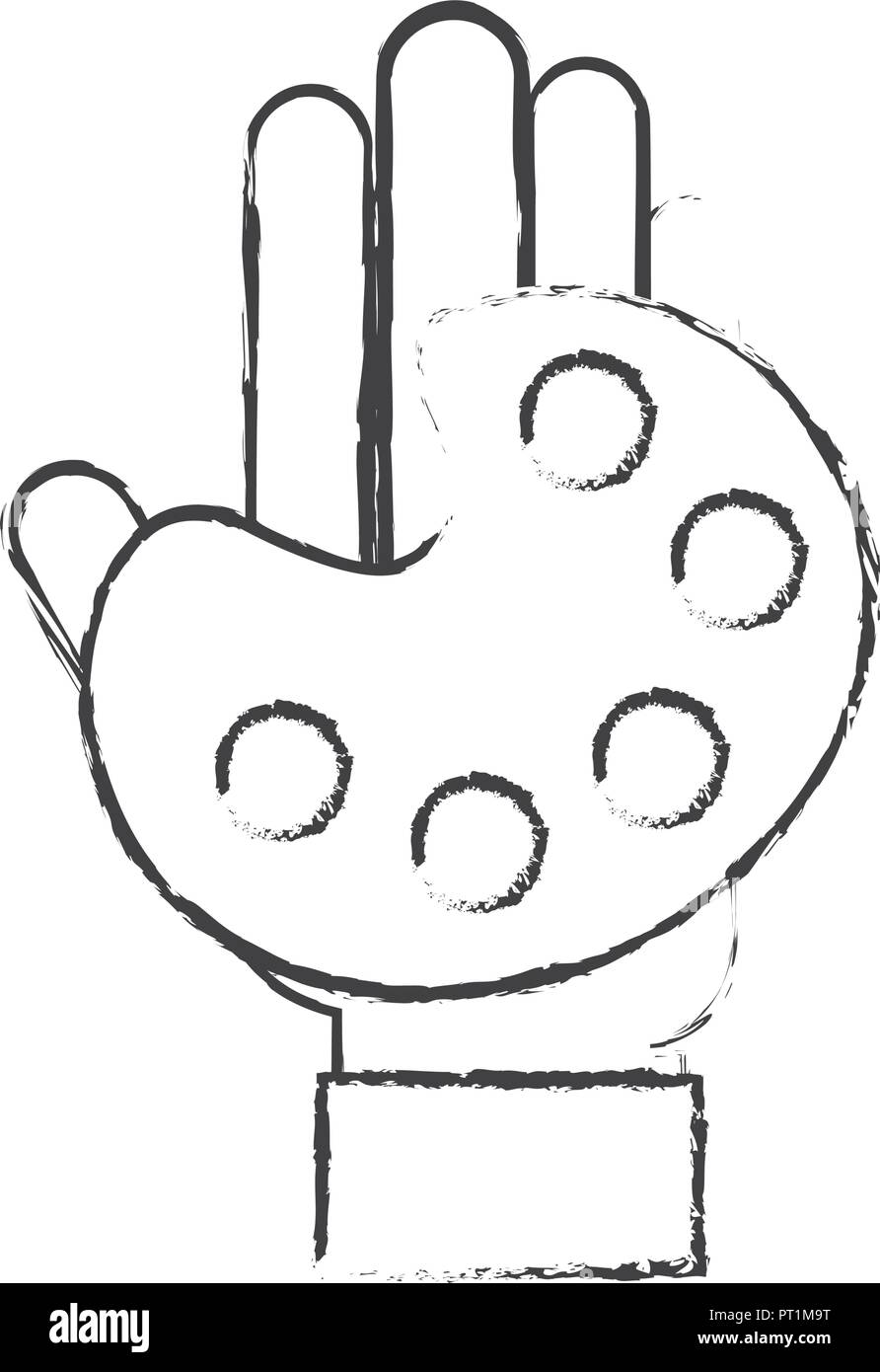 graphic designer hand with palette color Stock Vector Image & Art - Alamy