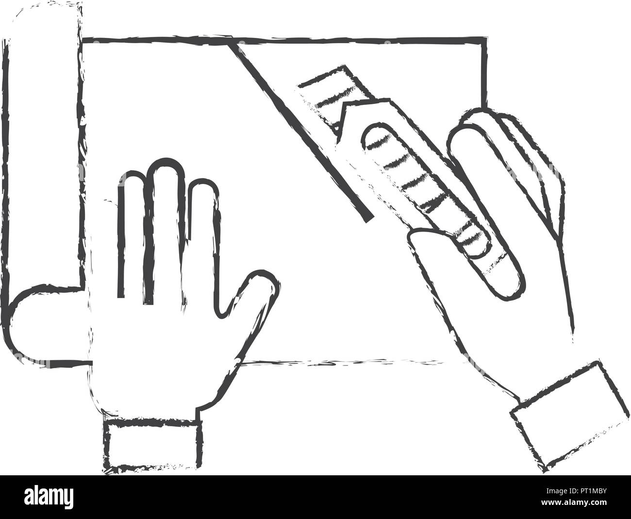 graphic designer hands cutting a paper Stock Vector Image & Art - Alamy