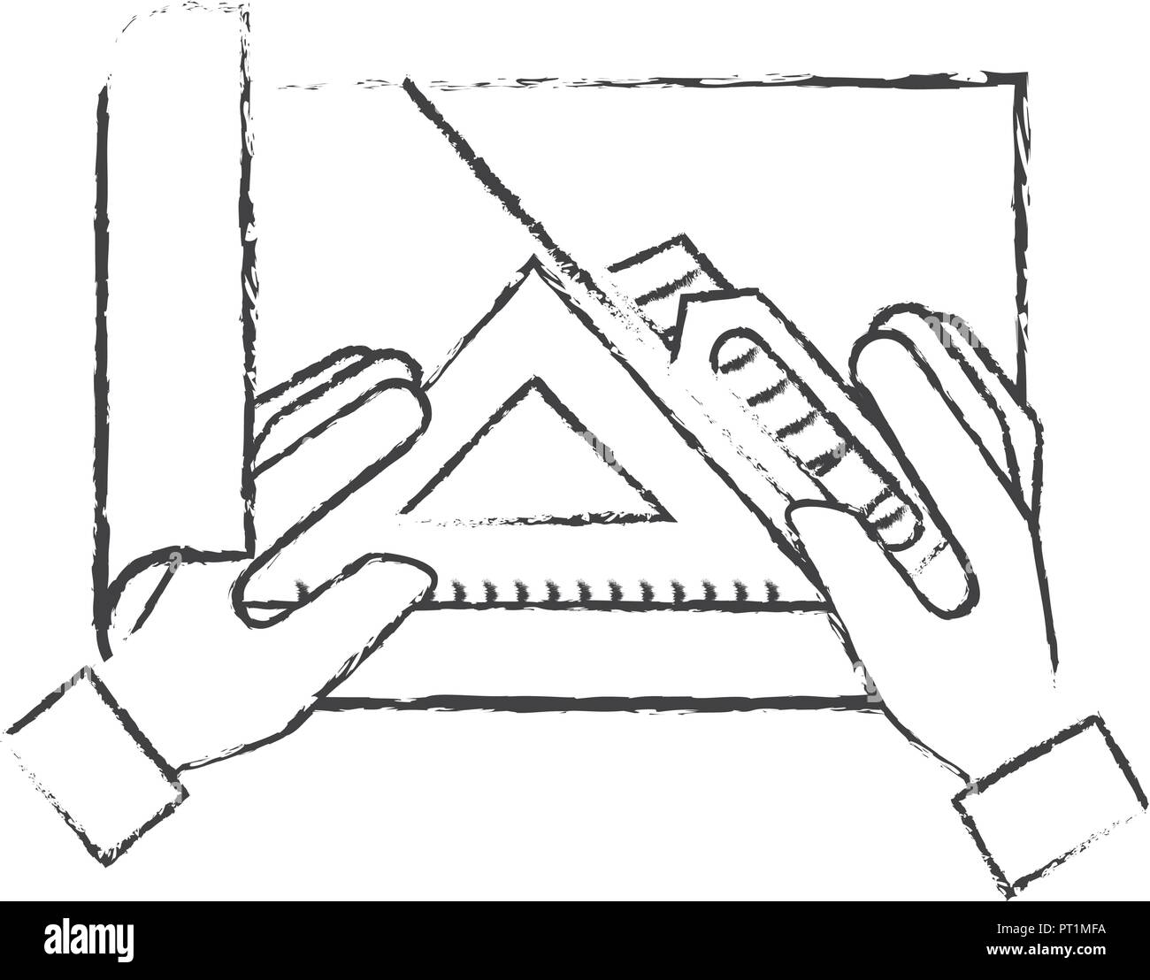 Hand ruler paper triangle hi-res stock photography and images - Alamy