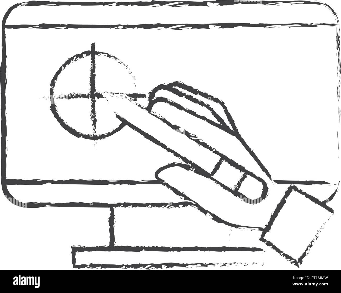 hand holding digital pen computer graphic design Stock Vector Image ...