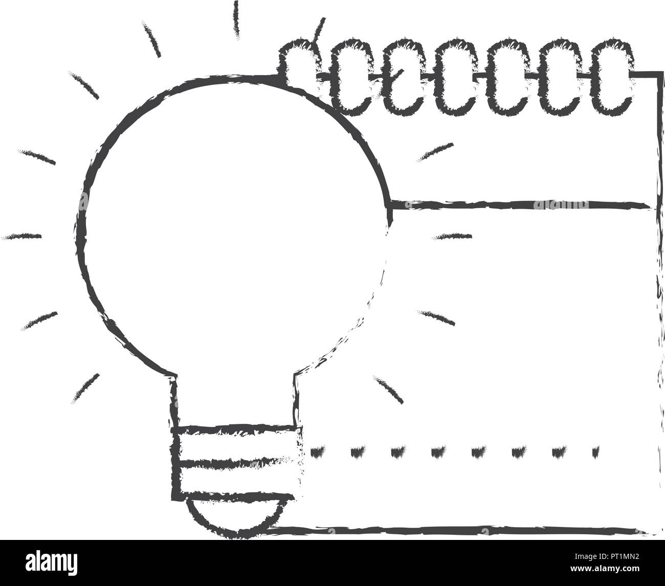 graphic design notepad and bulb idea creativity Stock Vector Image ...