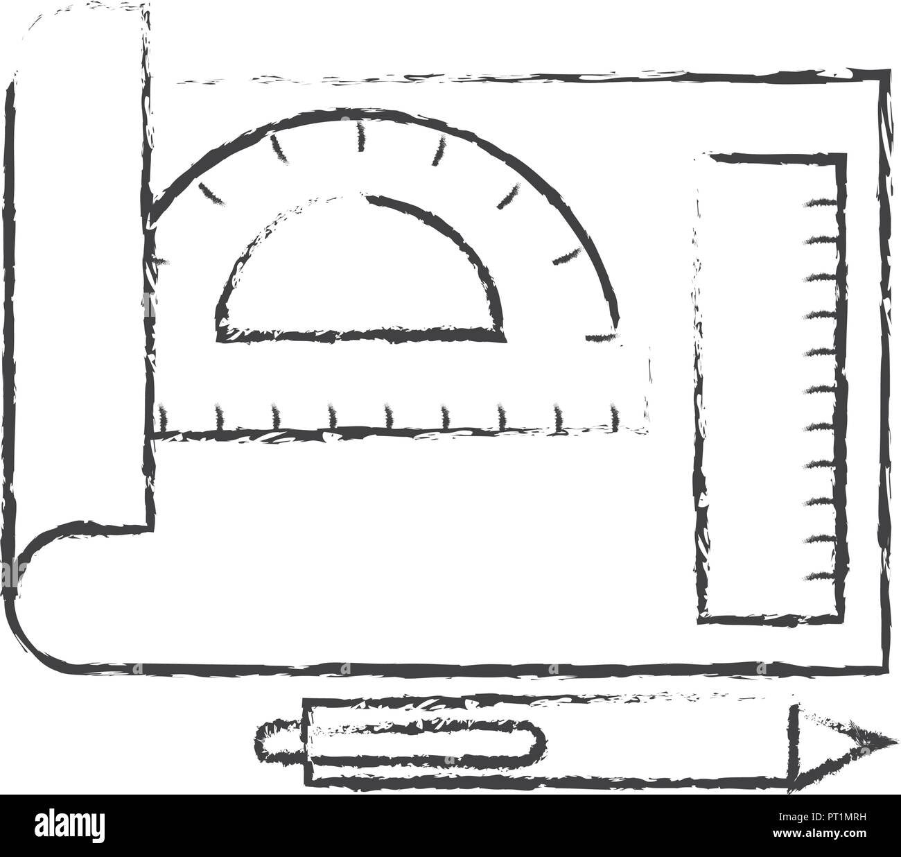 graphic design sheet protractor ruler and pen Stock Vector Image & Art ...