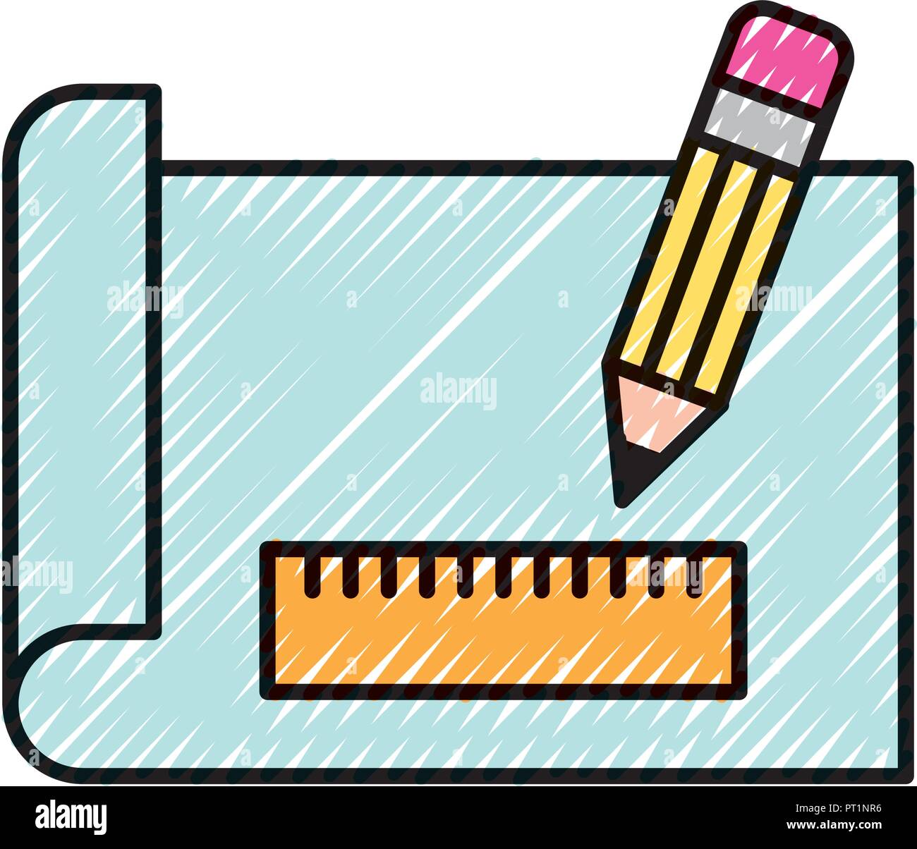 graphic design ruler pencil paper equipment Stock Vector Image & Art ...
