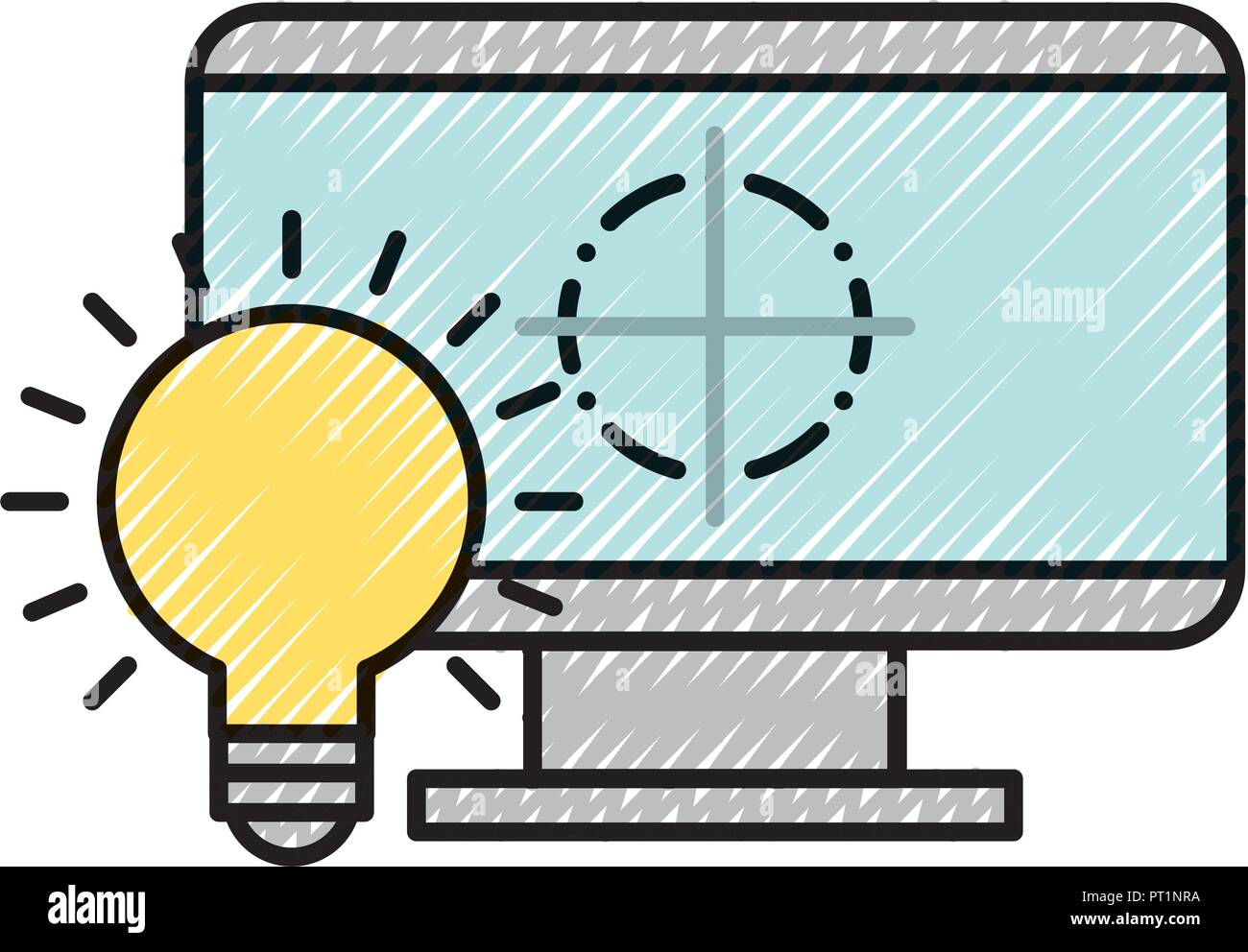 graphic design computer bulb idea creativity Stock Vector Image & Art ...