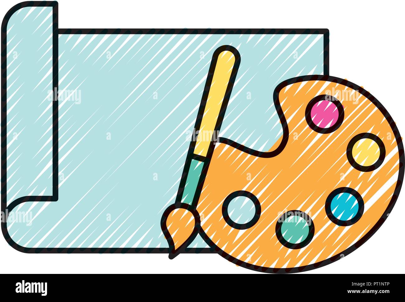 graphic design palette color brush and paper Stock Vector Image & Art ...