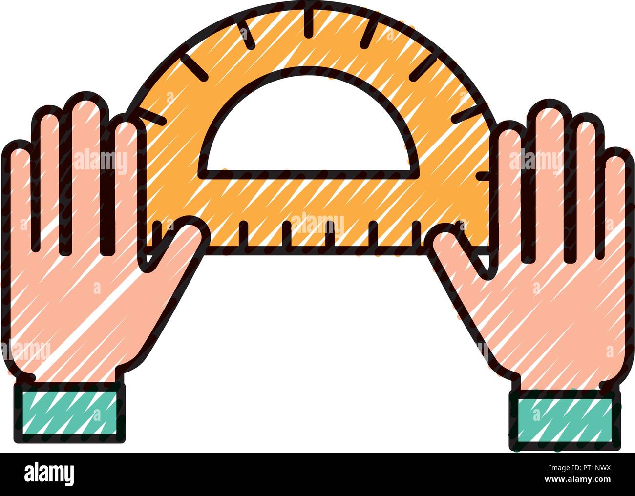 graphic designer hands with protractor tool Stock Vector Image & Art ...