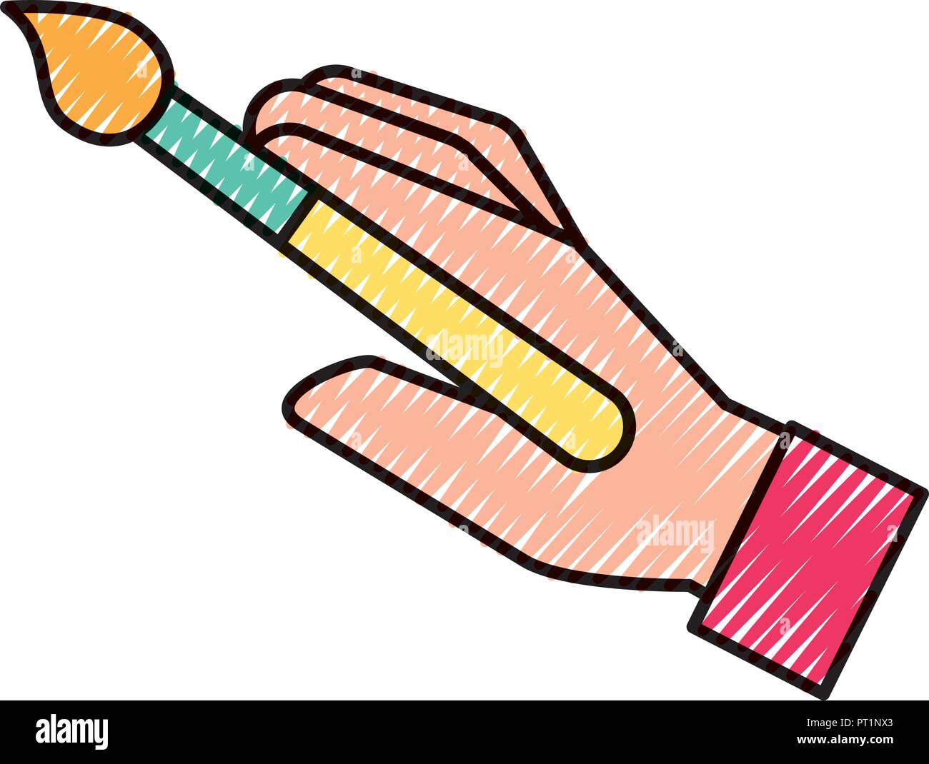 graphic designer hand with paint brush tool Stock Vector Image & Art ...
